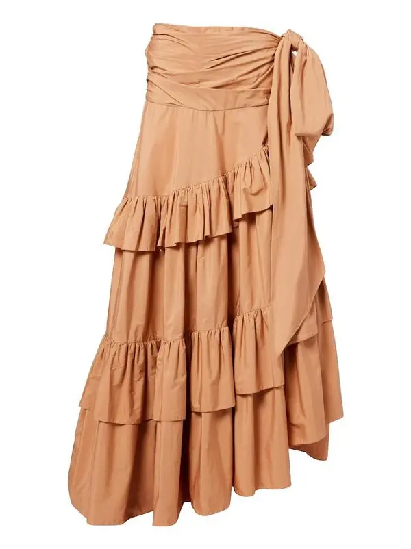 Chloé Asymmetric Ruffled Maxi Skirt - Pink