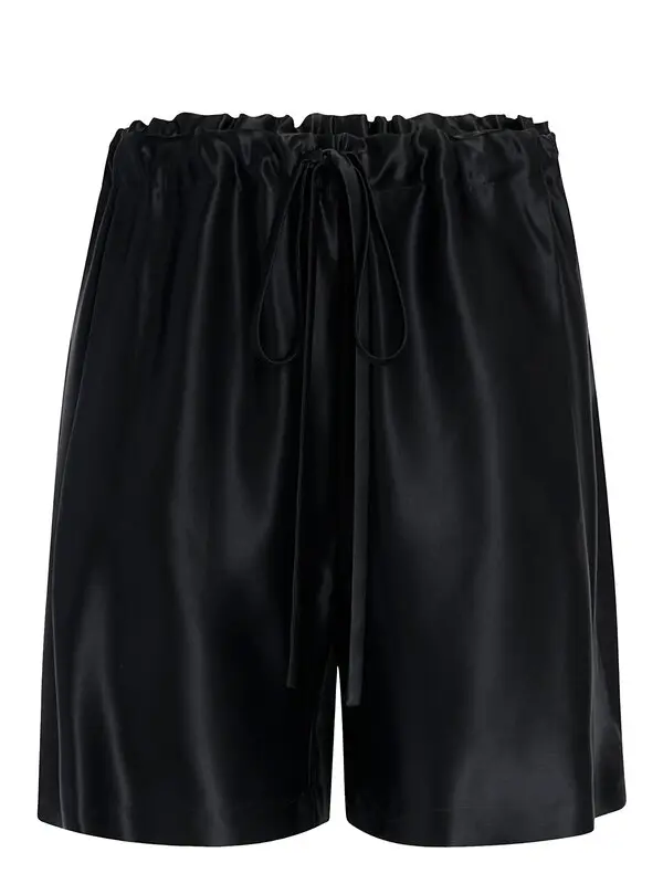 Khaite Rohe Satin Shorts - Black