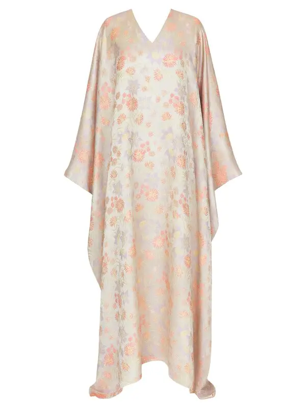 DIMA AYAD Floral Print Maxi Kaftan - Pink