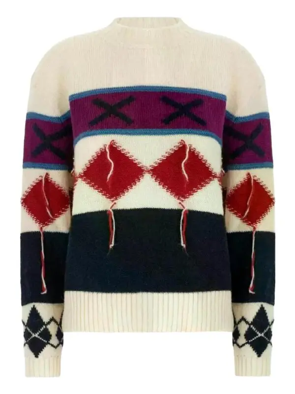 Iceberg Diamond-patterned Sweater - Neutrals