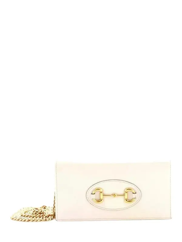 Gucci Horsebit 1955 Chain Wallet - White