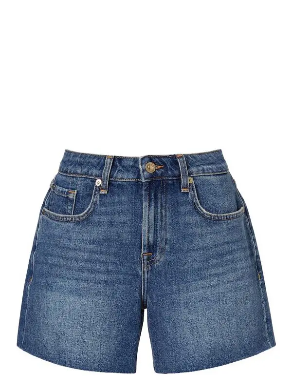 7 For All Mankind Monroe Denim Shorts - Blue