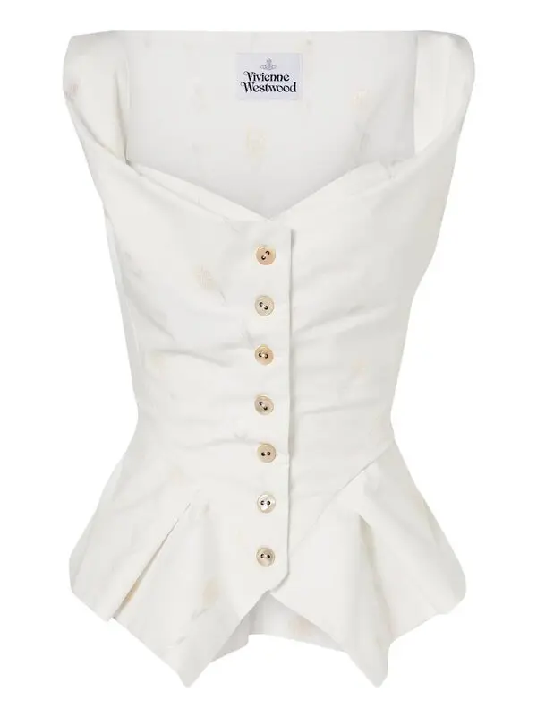 VIVIENNE WESTWOOD Monday Floral Cotton-blend Vest - White
