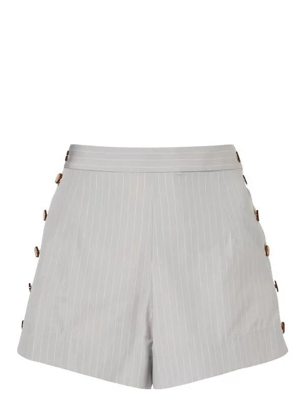 VIVIENNE WESTWOOD Elle Pinstripe Cotton Shorts - Grey