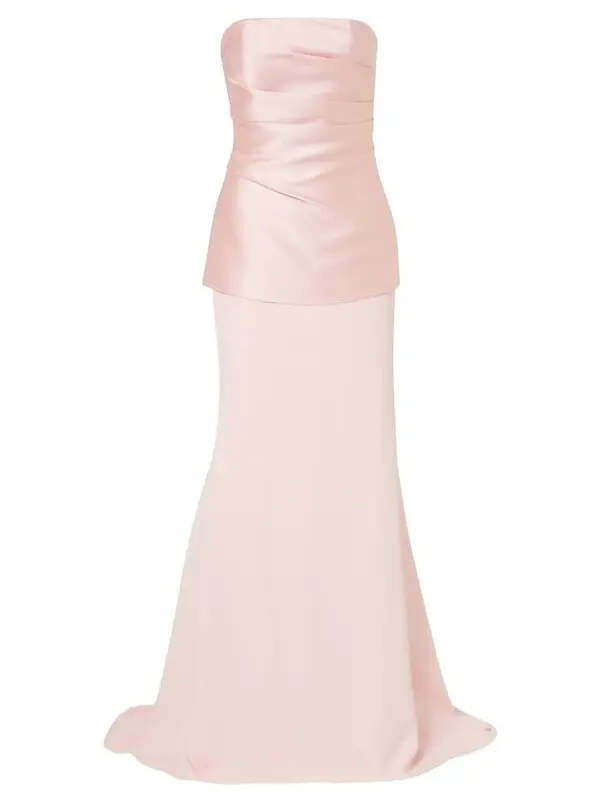 Solace London Alia Strapless Satin Gown - Pink
