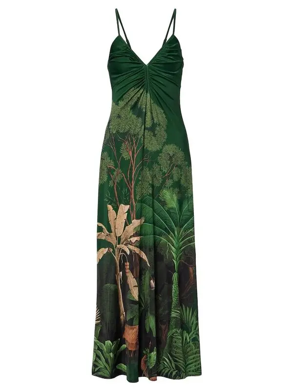 Johanna Ortiz Printed Jersey Midi Dress - Green