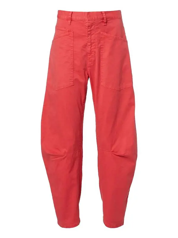 NILI LOTAN Shon Barrel-leg Pants - Red
