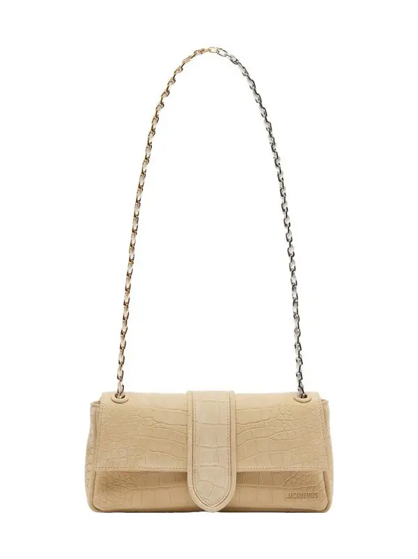 Jacquemus Bambino Chaîne Suede Shoulder Bag - Beige