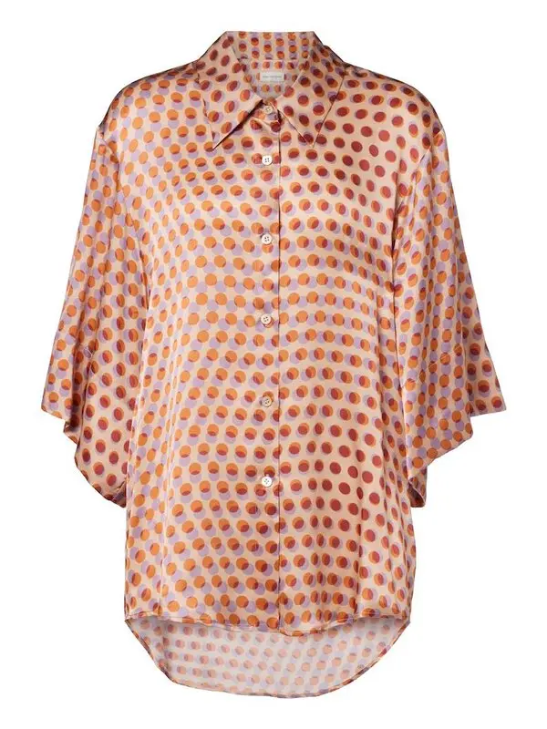 Dries Van Noten Polka-dot Silk Shirt - Pink