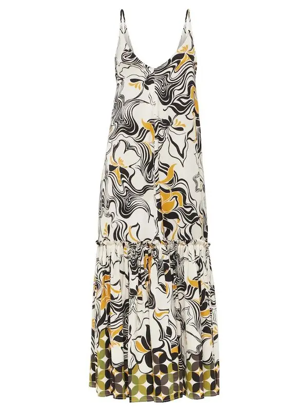 Dries Van Noten Printed Satin Maxi Dress - Multicoloured