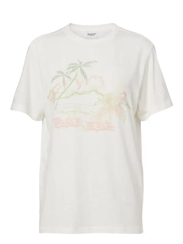 MARANT ETOILE Zewel Printed Cotton T-shirt - White