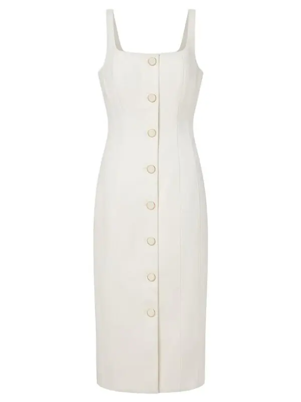 Veronica Beard Liana Cotton Midi Dress - White