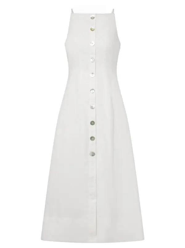 Veronica Beard Georges Linen Midi Dress - White