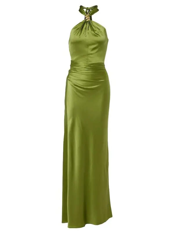 Veronica Beard Izaren Silk-blend Satin Gown - Green