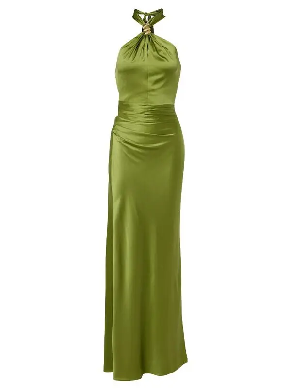 Veronica Beard Izaren Silk-blend Satin Gown - Green