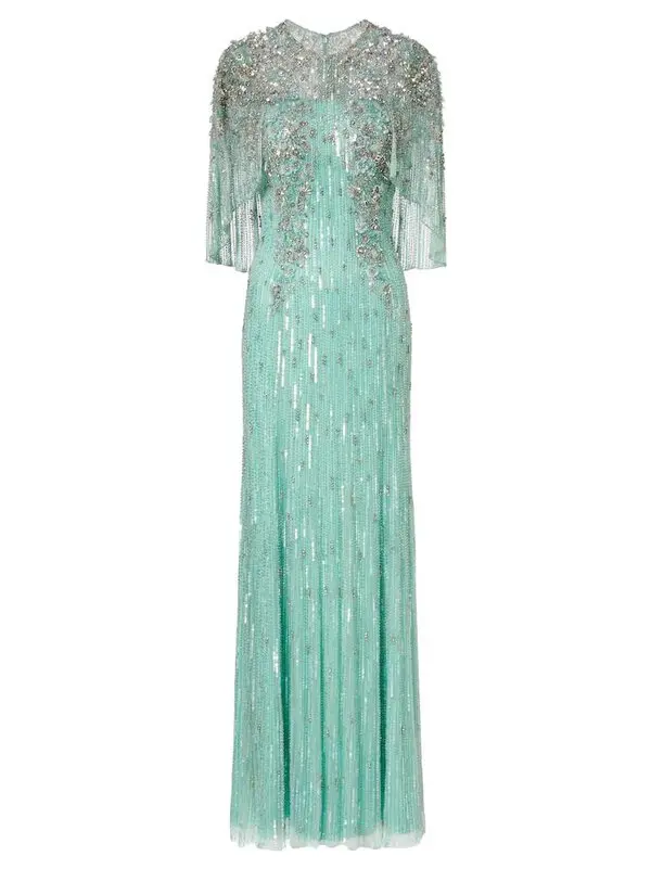 Jenny Packham Astra Embellished Gown - Green