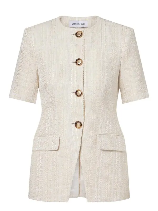 Veronica Beard Bodie Cotton-blend Tweed Jacket - Beige