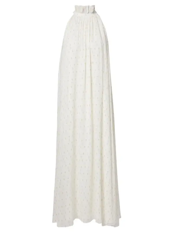 XU ZHI Polka-dot Silk-blend Maxi Dress - Multicoloured