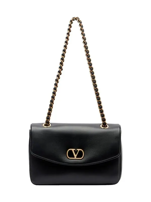 Valentino Garavani Djuna Medium Leather Shoulder Bag - Black