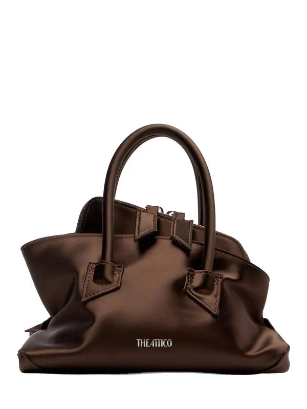 Attico La Passeggiata Mini Satin Tote Bag - Brown