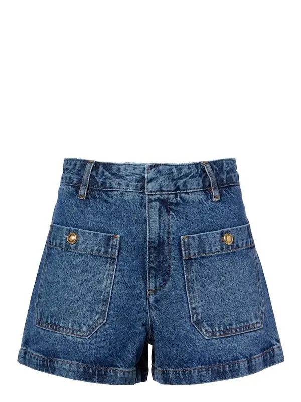 FRAME Cruise High-rise Denim Shorts - Blue