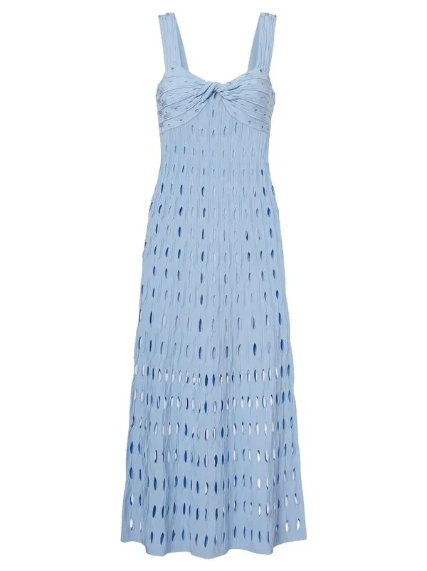 Simkhai Christina Open-knit Midi Dress - Blue