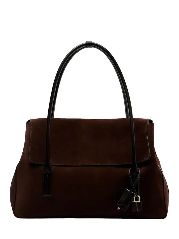 TOM FORD Large Suede Shoulder Bag - Brown