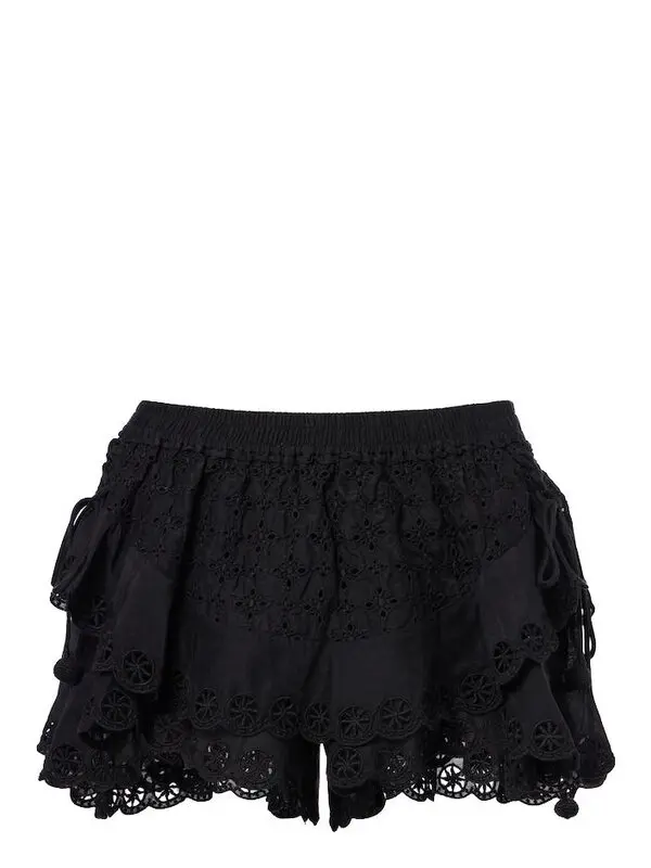 Isabel Marant Neis Cotton And Silk Shorts - Black