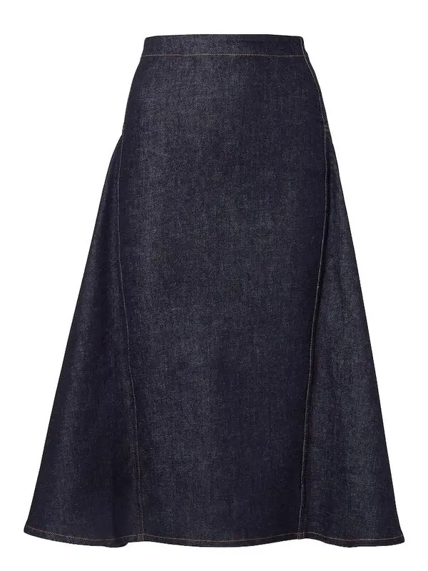 Jacquemus Lavoir De-nîmes Godet Denim Midi Skirt - Blue