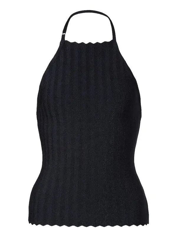 Jacquemus Tablier Knitted Halterneck Top - Blue