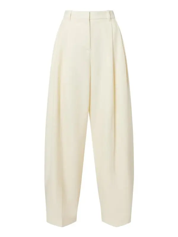 Jacquemus Virgin Wool Wide-leg Pants - White