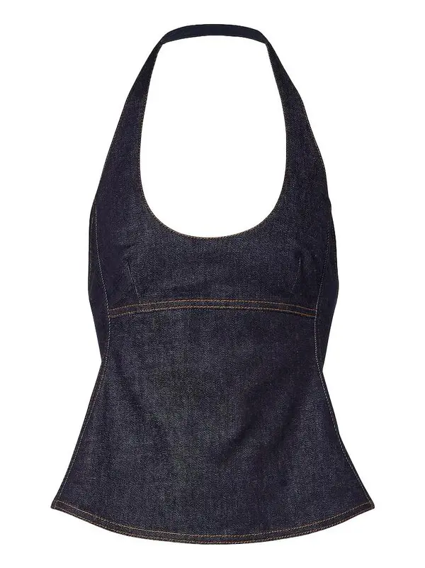 Jacquemus Lavoir De-nîmes Denim Halterneck Top - Blue