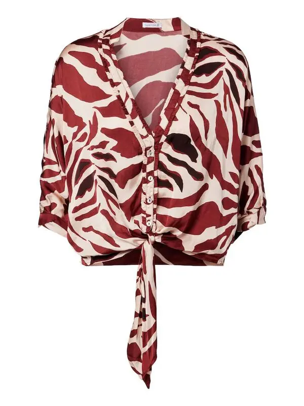 Poupette St Barth Azia Printed Blouse - Brown