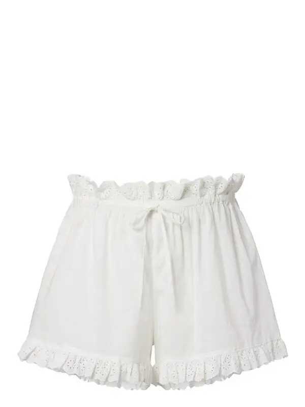 Poupette St Barth Cory Pointelle Cotton Shorts - White