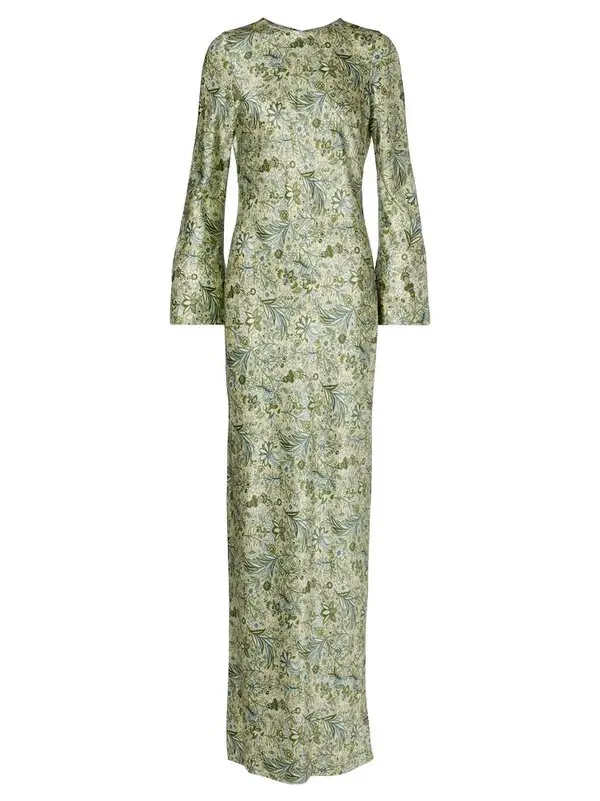 Veronica Beard Gemma Printed Silk-blend Maxi Dress - Green