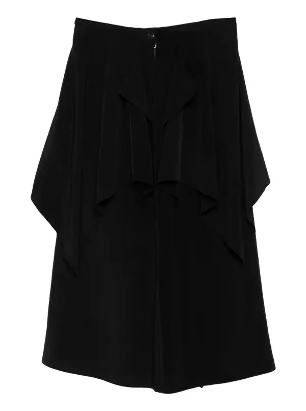 Y’s Ta/pe Crepe De Chine Draped Skirt - Black