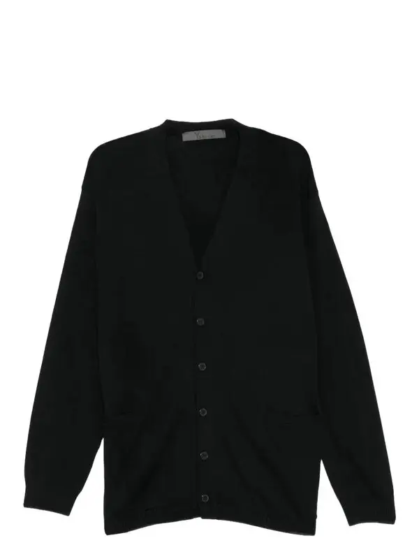 Y’s V-neck Button-up Cardigan - Black