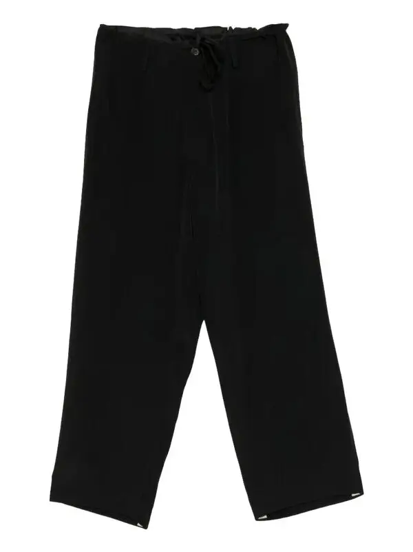 Y’s Drawstring Straight Leg Trousers - Black