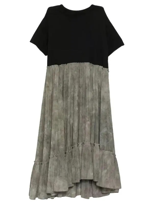 Y’s Pleated Ruffled Dress - Grey