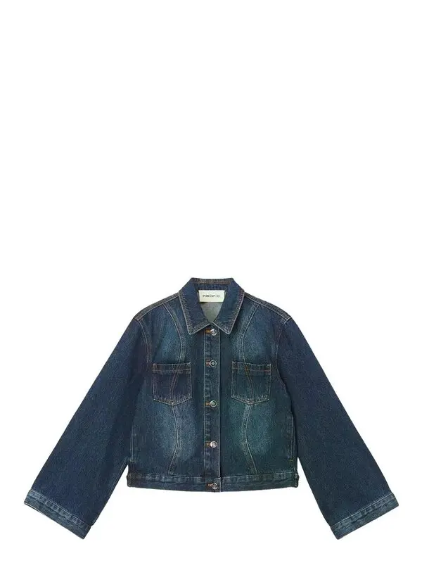 PORTSPURE Denim Bell-sleeve Jacket - Blue