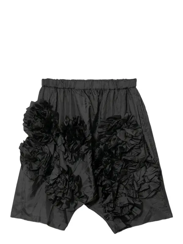Comme Des Garçons Floral Detail Shorts - Black