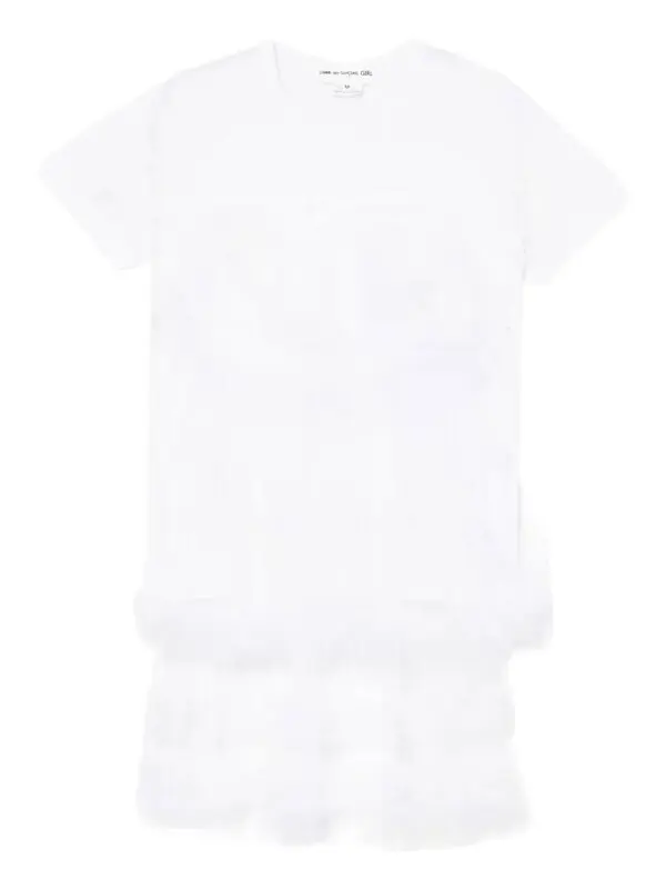 Comme Des Garçons Ruffled Tulle T-shirt - White