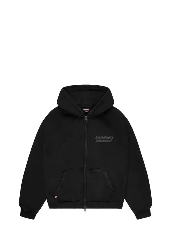BROKEN PLANET Logo Zip-up Hoodie - Black