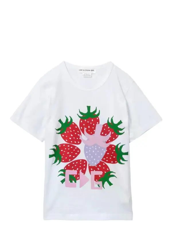 Comme Des Garçons Strawberry Print T-shirt - White