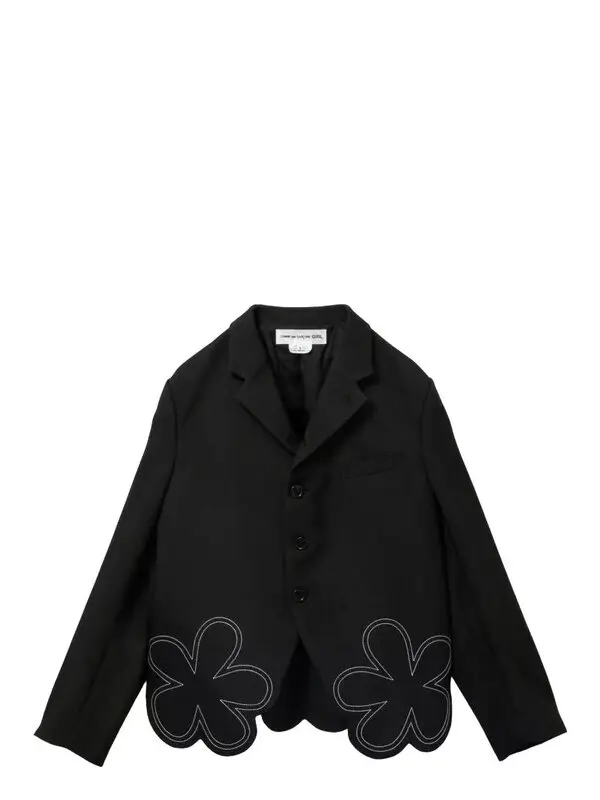 Comme Des Garçons Floral-embroidered Jacket - Black
