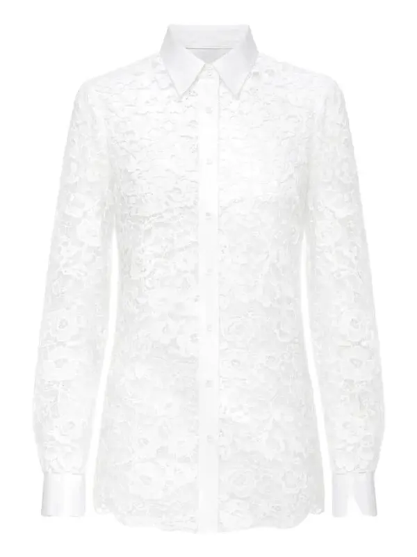 Vivetta Floral Corded-lace Shirt - White