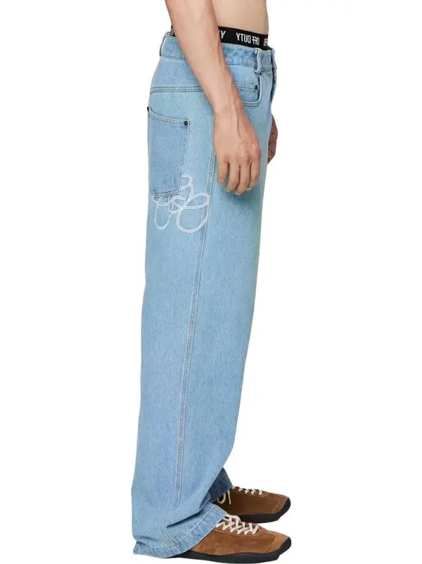 OFF DUTY Wide Leg Denim Pants - Blue