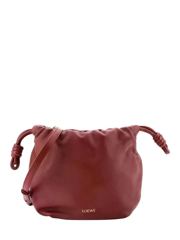 Loewe Flamenco Knot Chain Mini Bucket Bag - Red