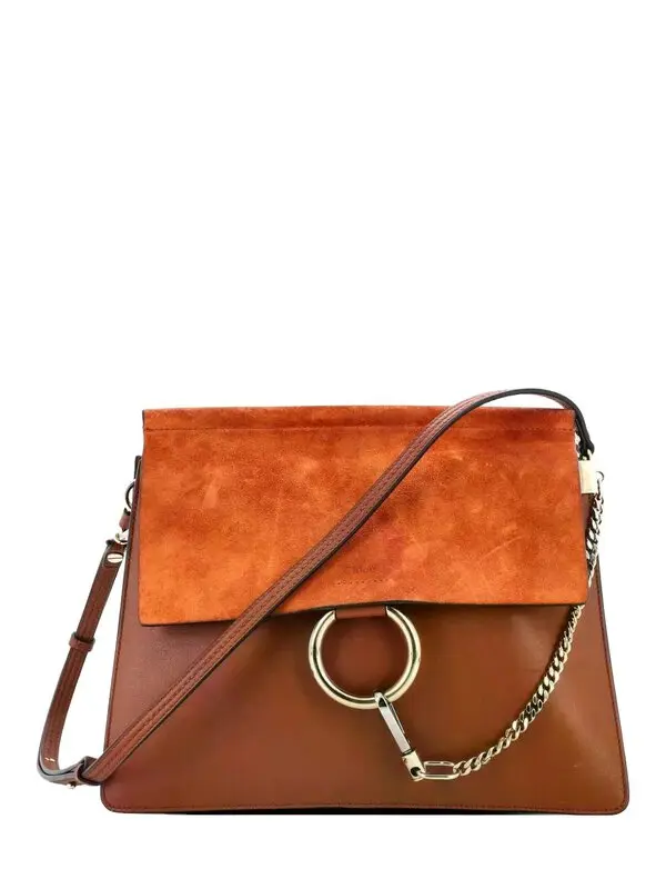Chloé Faye Leather And Suede Shoulder Bag - Brown