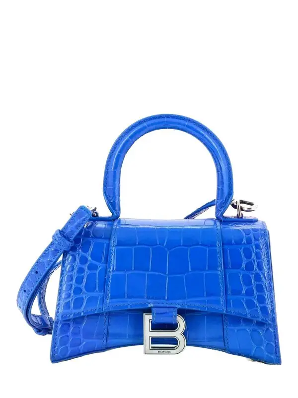 Balenciaga Hourglass Top Handle Xs Satchel - Blue